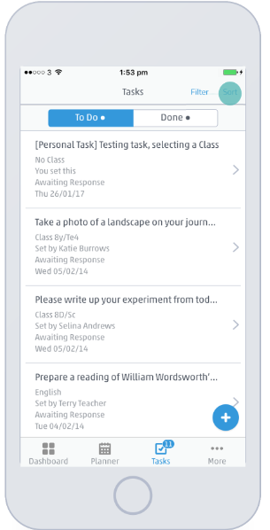 Viewing Your Tasks in the iOS App