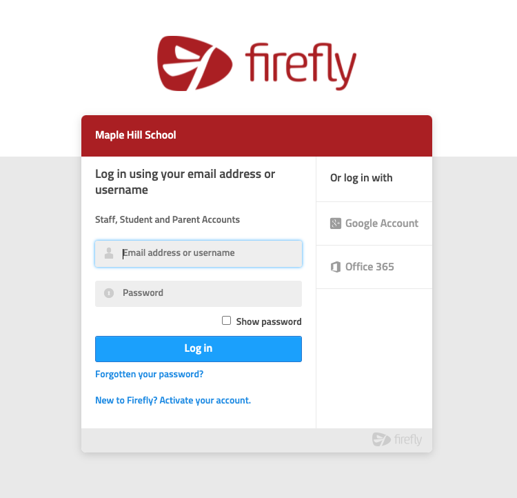 Logging In to Firefly for Students