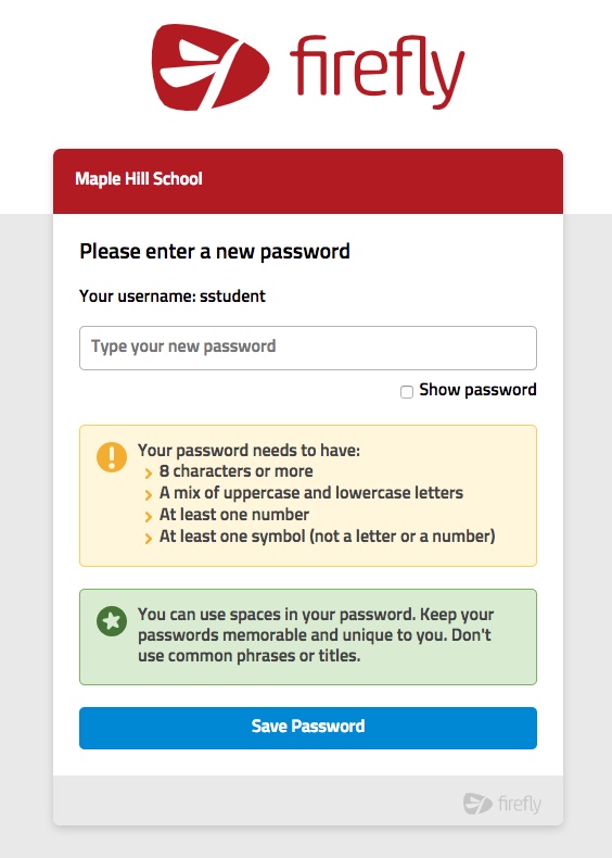 Logging In to Firefly for Students