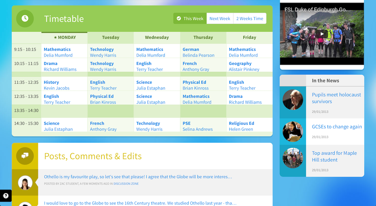 Viewing Your Timetable