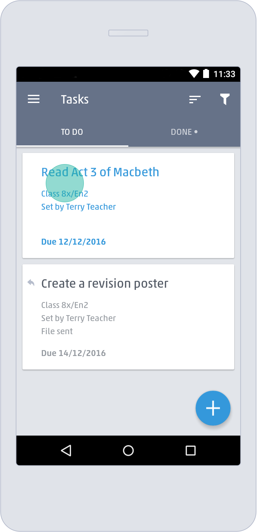 Viewing Your Tasks in the Android App