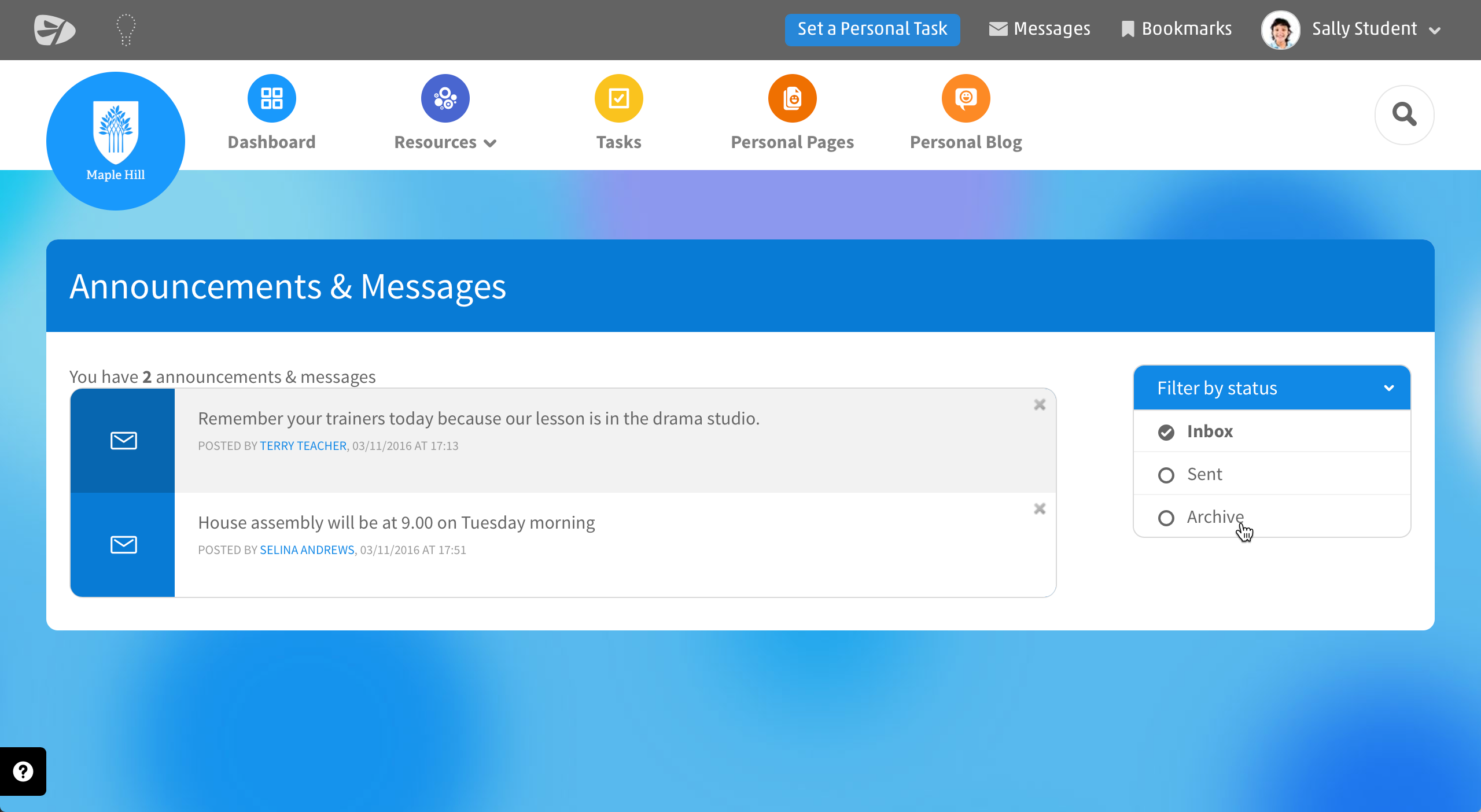 Viewing Messages & Announcements
