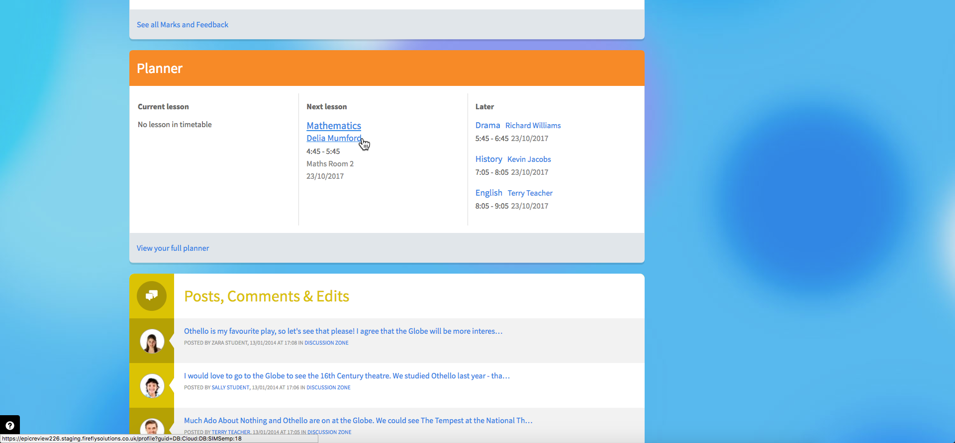 Viewing Your Student Planner