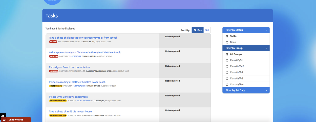 Viewing Your Upcoming Tasks