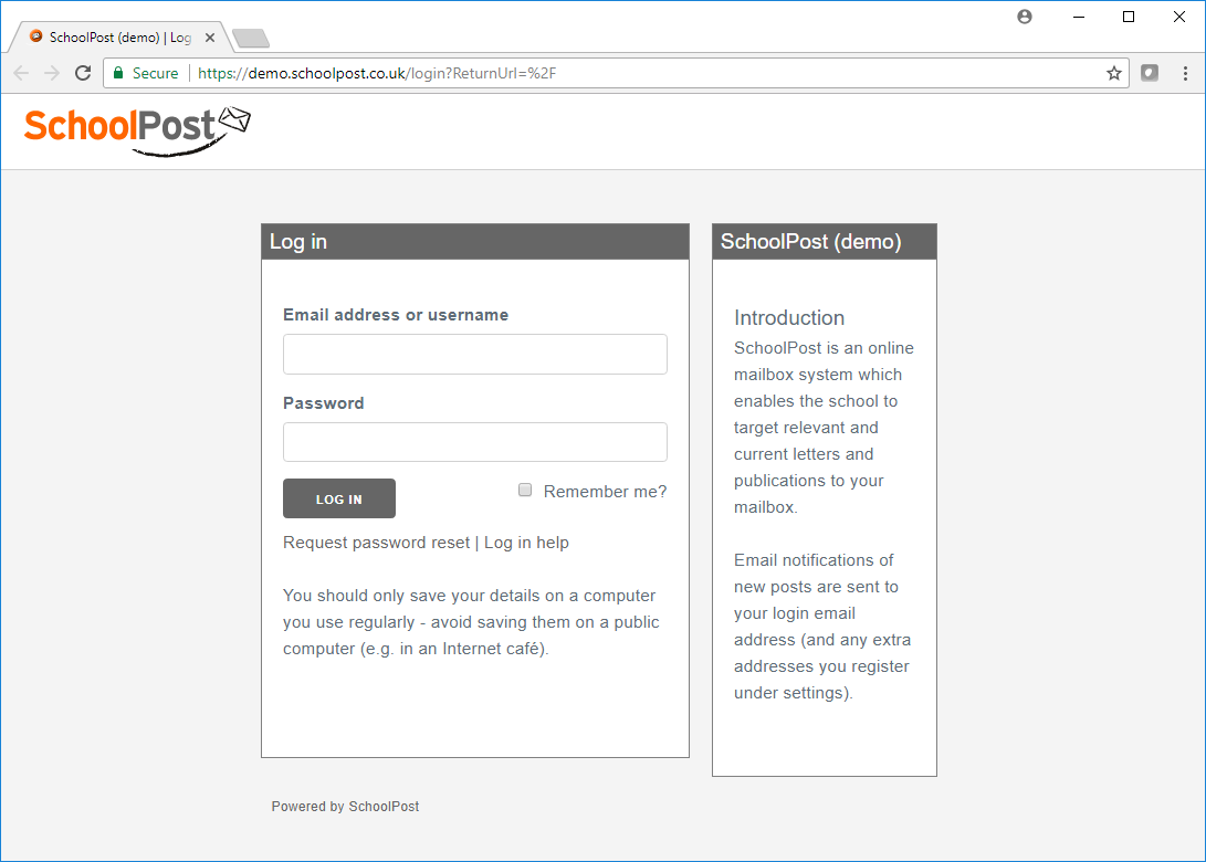 How do I log in to SchoolPost as a school staff member?