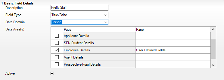 Setting Up the User Defined Field Filter in SIMS