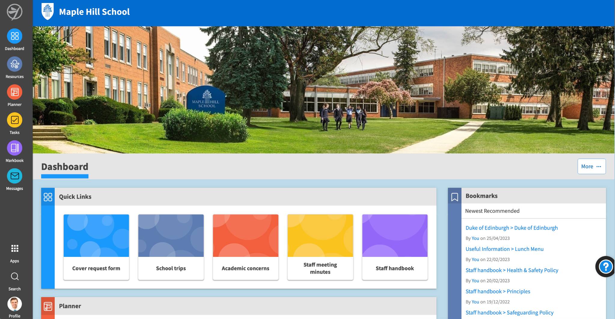Firefly Dashboard for Teachers & Staff